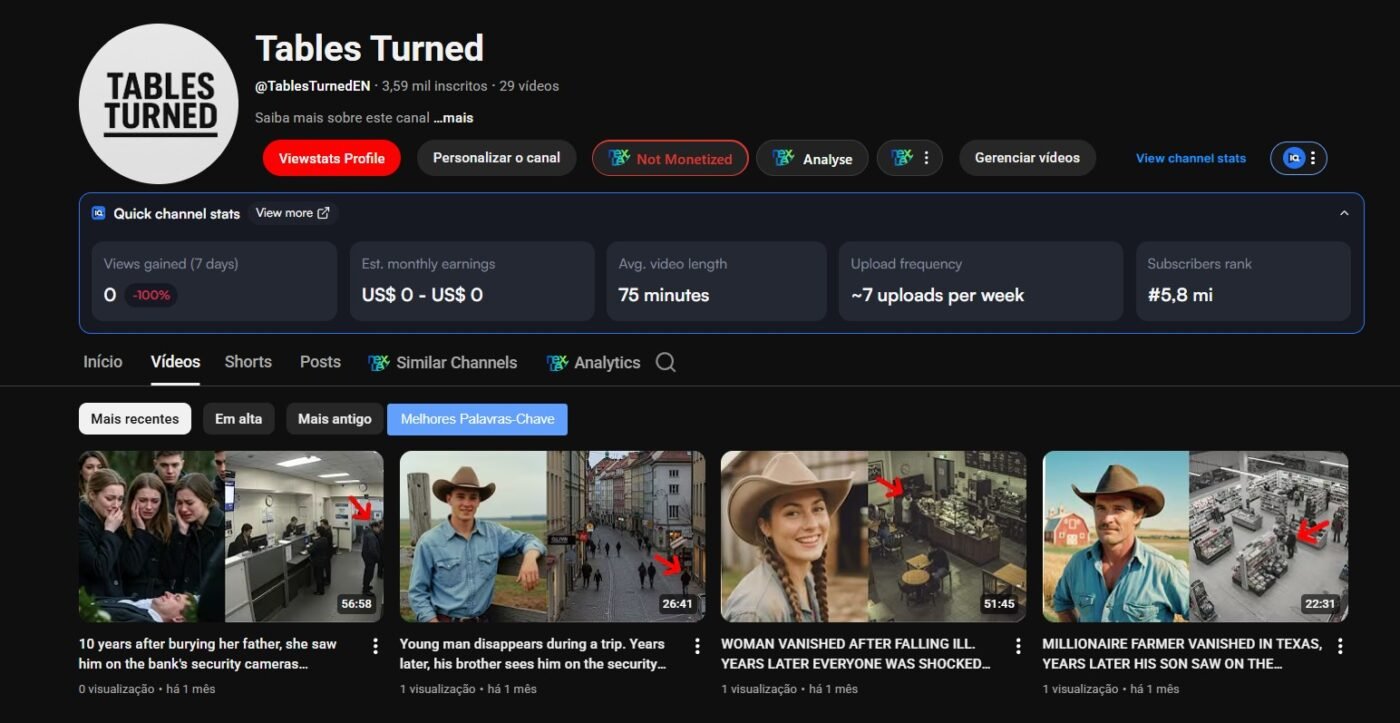 CANAL NO YOUTUBE NÃO MONETIZADO com 3.5k de Inscritos (FALTA AS HORAS ...